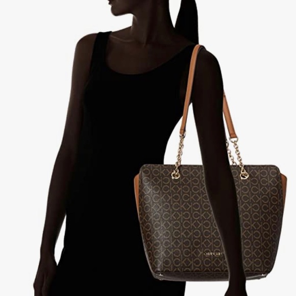 Calvin Klein | Bags | Nwt Calvin Klein Hailey Signature Top Zip Chain ...